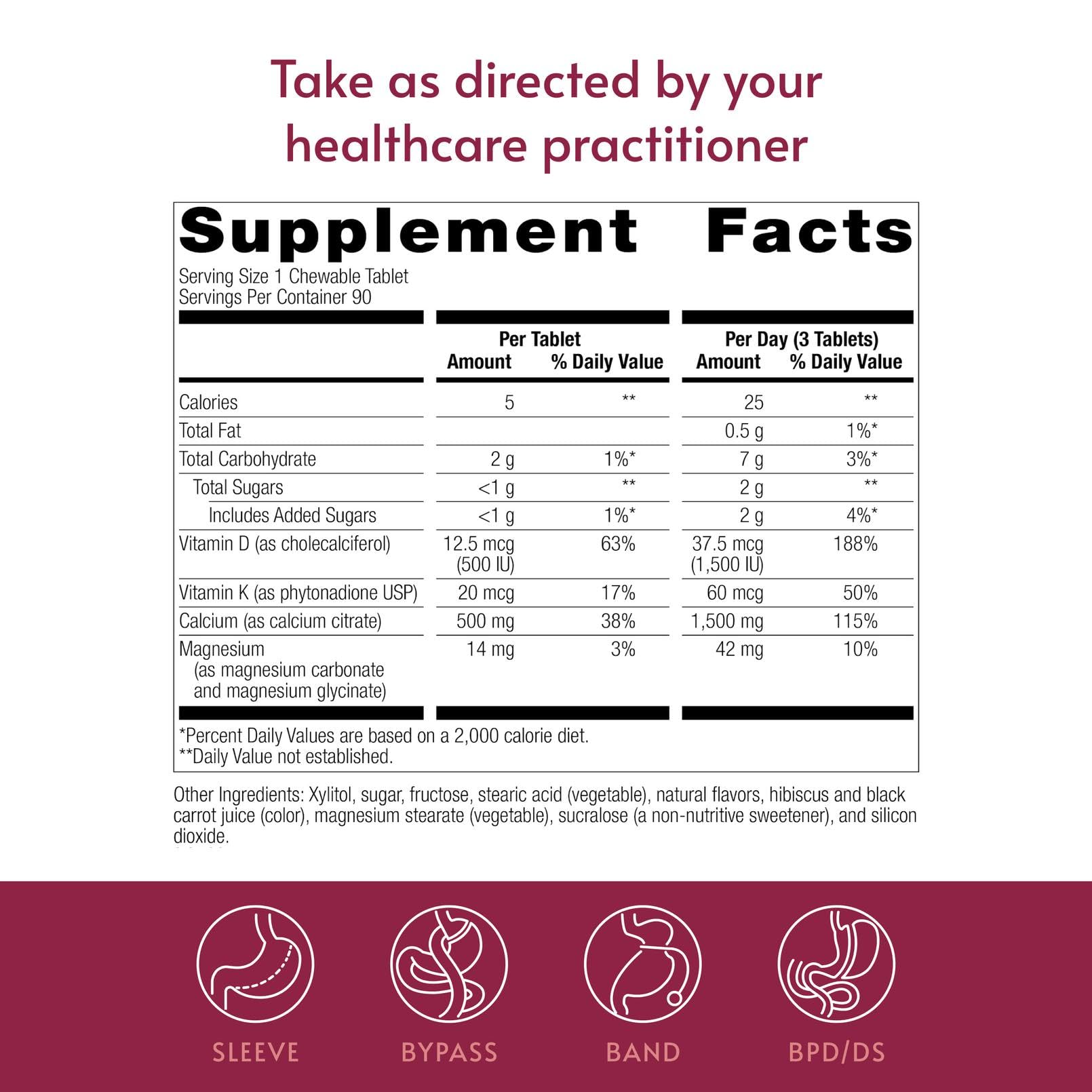 500mg calcium for bariatric patients
