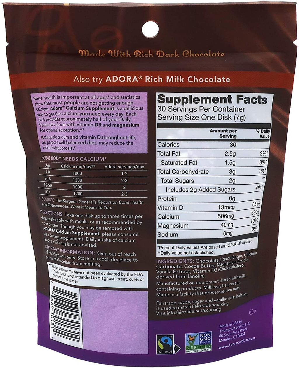 500mg calcium supplement in tasty chocolate