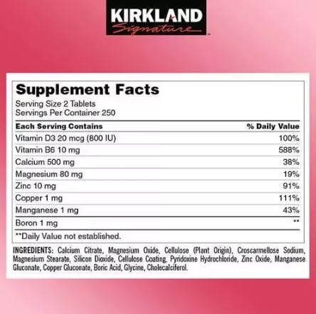 500mg calcium tablets for strong bones