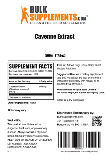 500mg cayenne pepper extract dosage