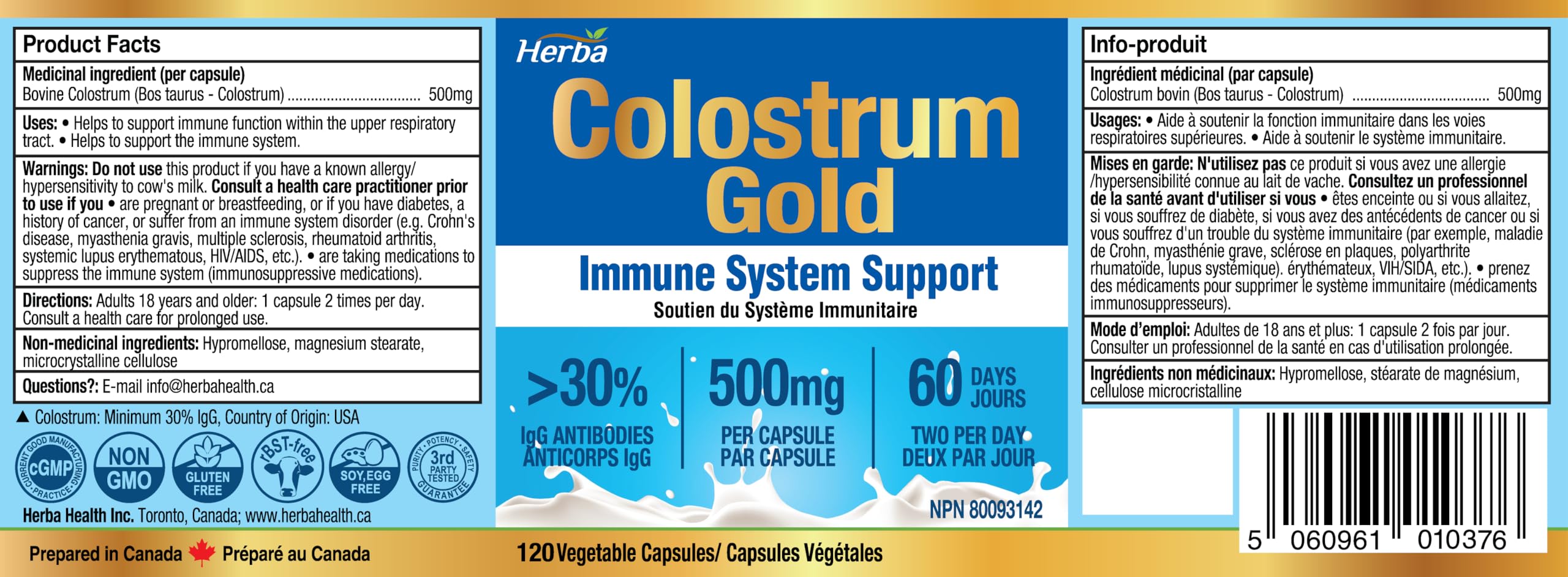 500mg colostrum for daily wellness