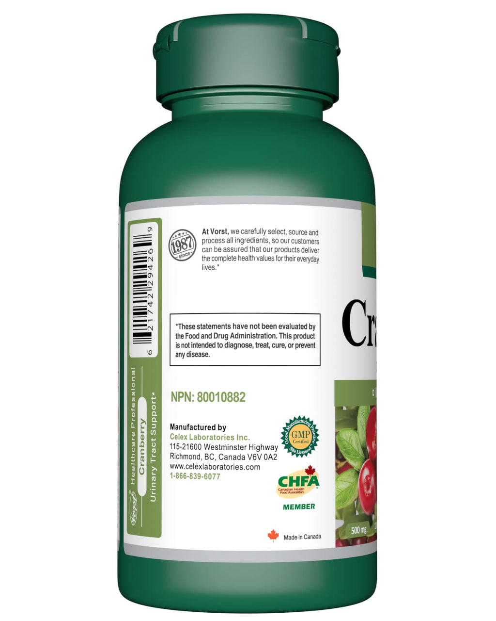 500mg cranberry extract for daily health