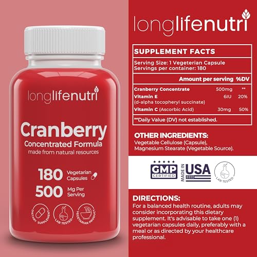500mg cranberry extract for vitality