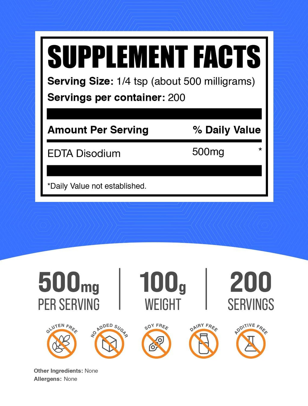 500mg disodium EDTA per serving