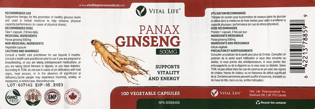 500mg ginseng capsules for wellness