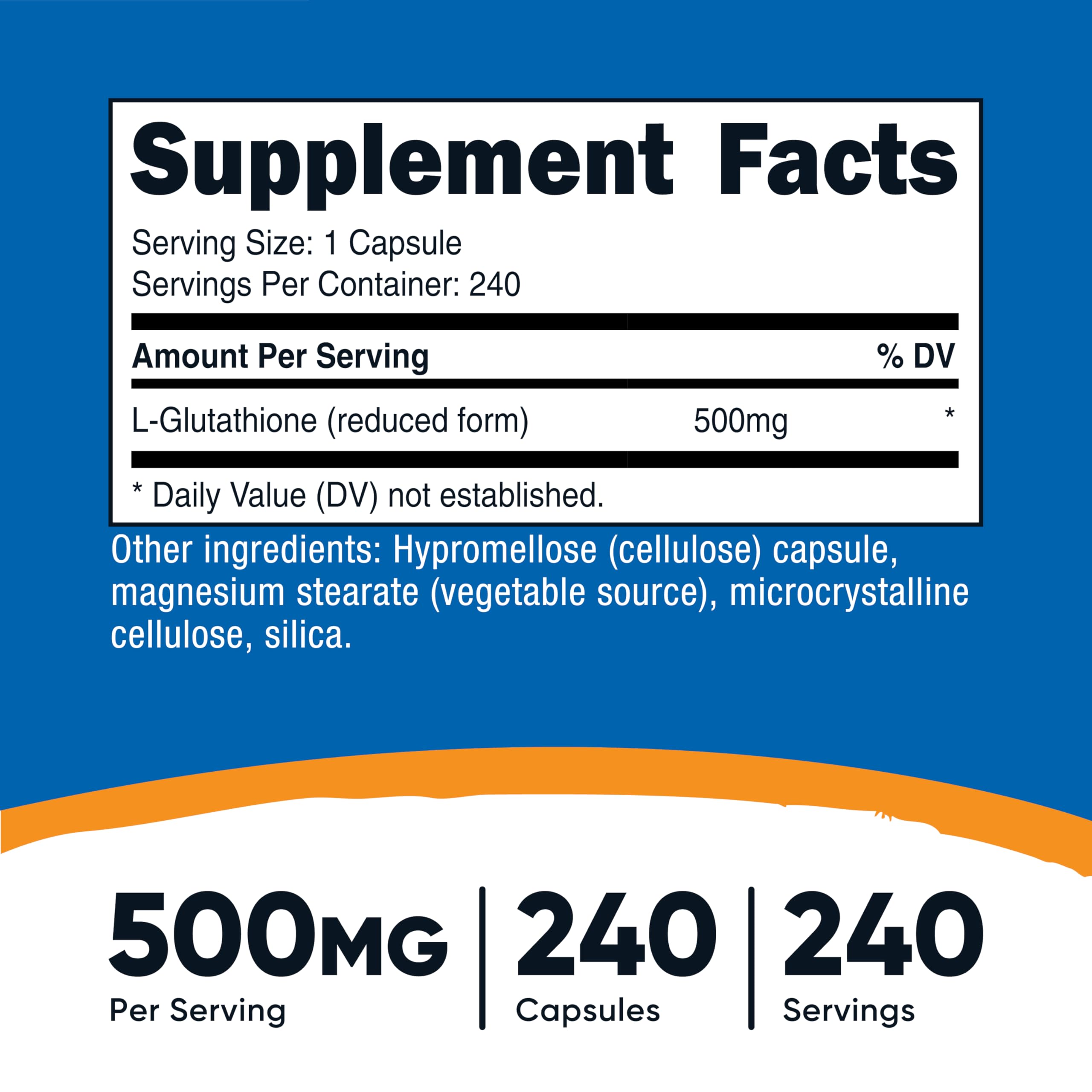 500mg glutathione capsules for antioxidant boost