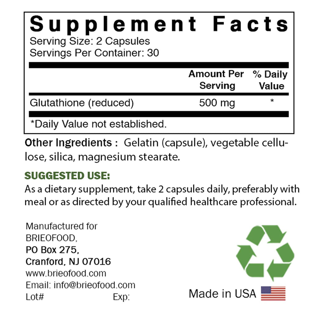 500mg glutathione health benefits
