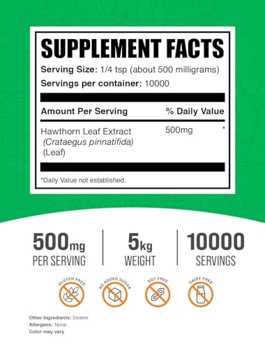 500mg hawthorn leaf serving size