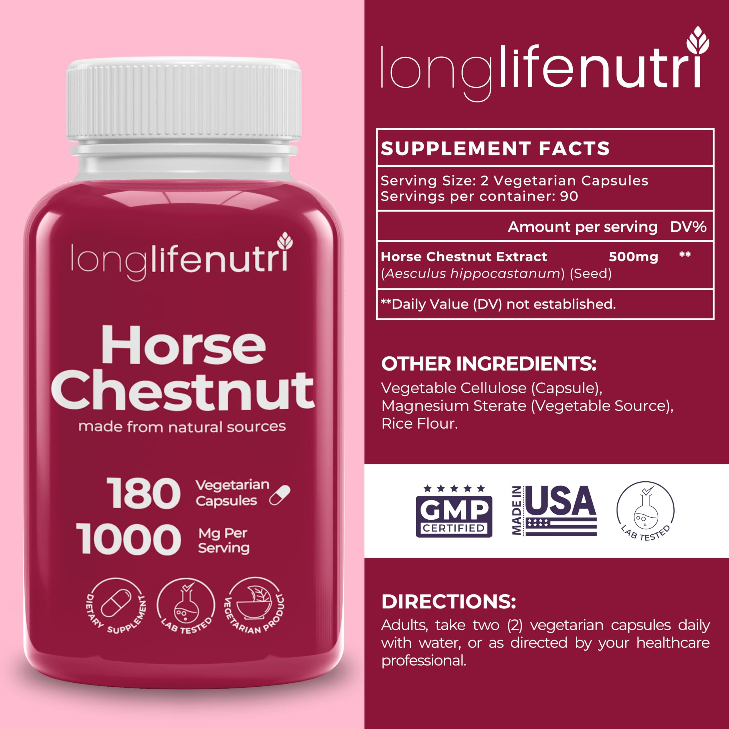 500mg horse chestnut for healthy legs