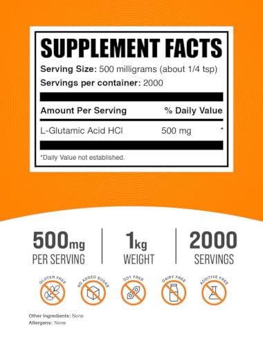500mg L-Glutamic Acid per serving