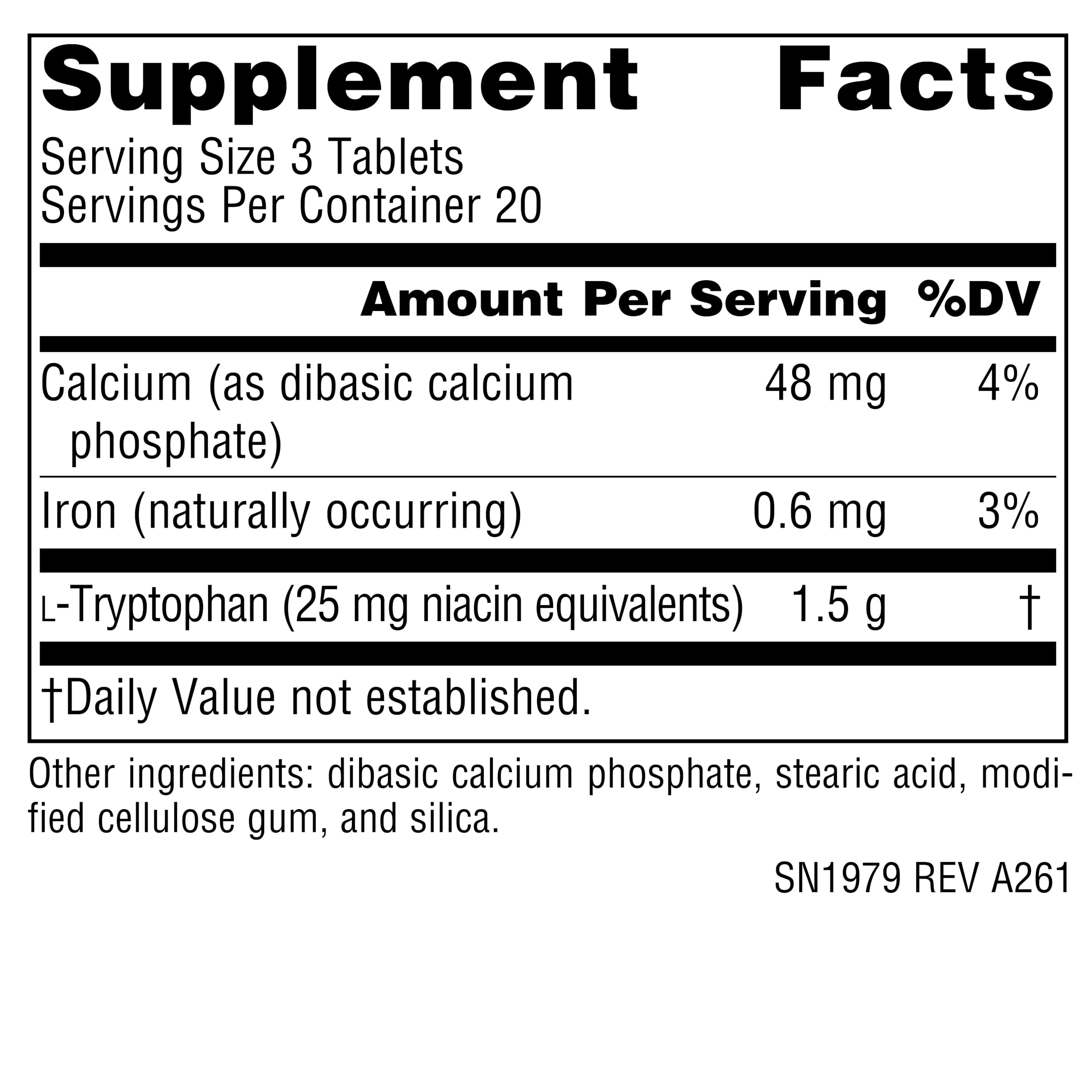 500mg L-Tryptophan for stress relief
