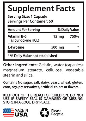 500mg L-Tyrosine for mental clarity
