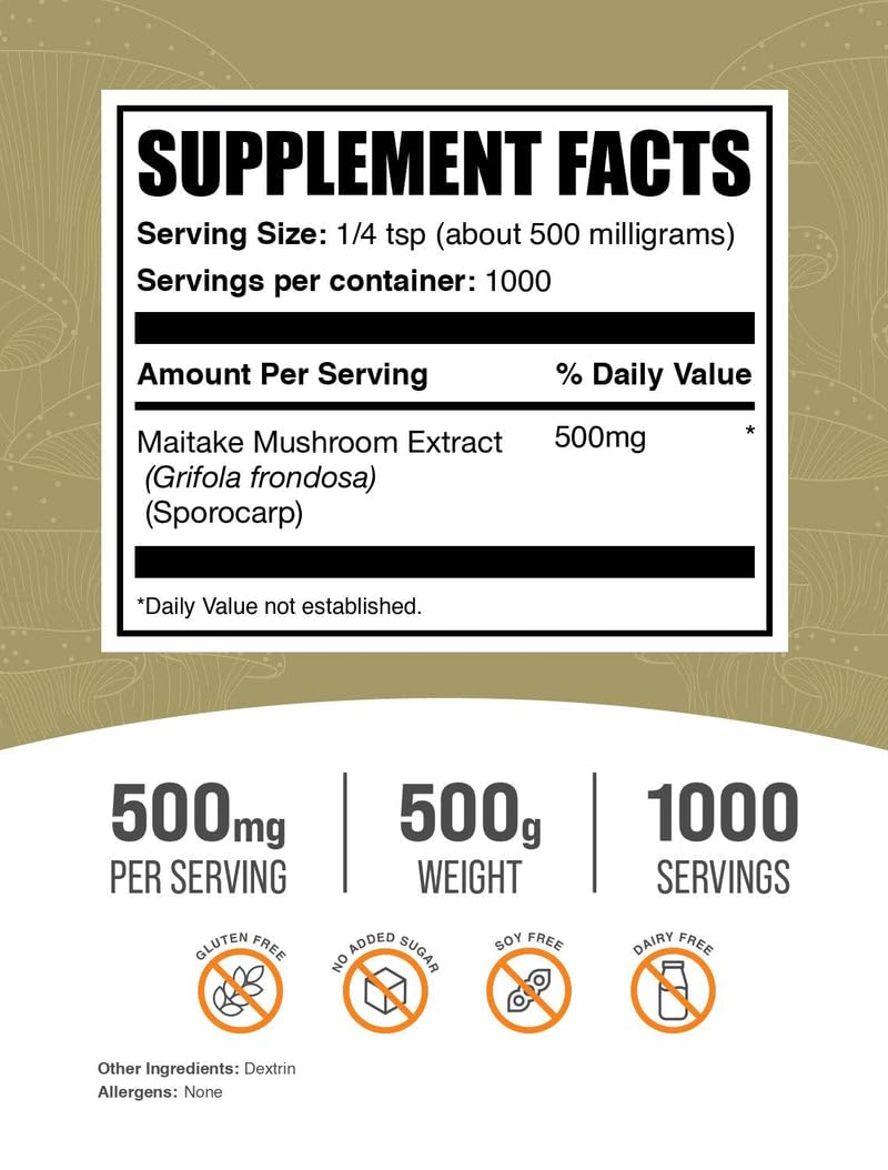 500mg Maitake mushrooms per serving