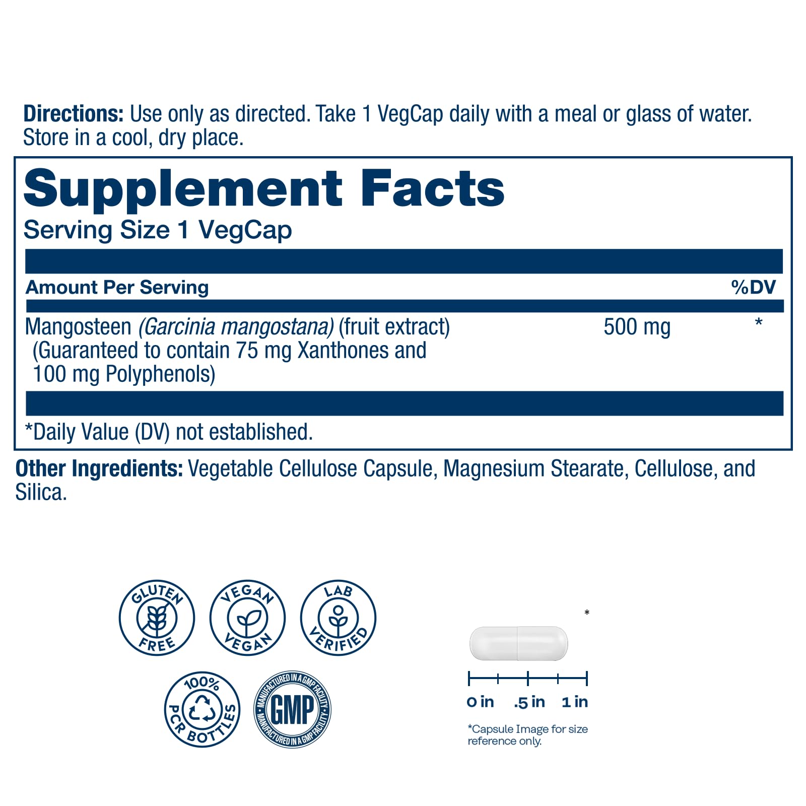 500mg Mangosteen extract for vitality