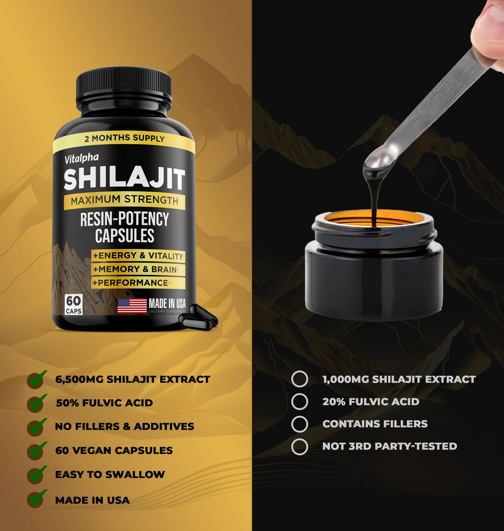 500mg max potency Shilajit extract