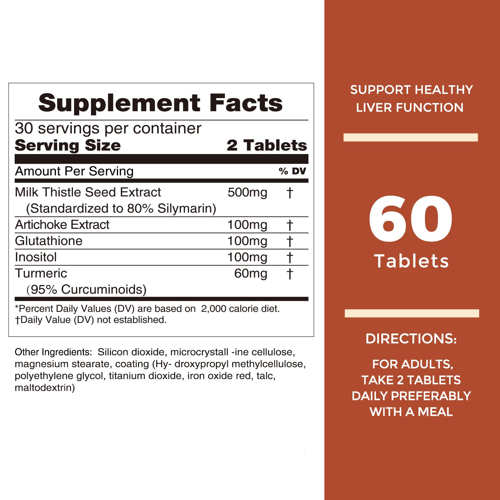 500mg milk thistle tablets