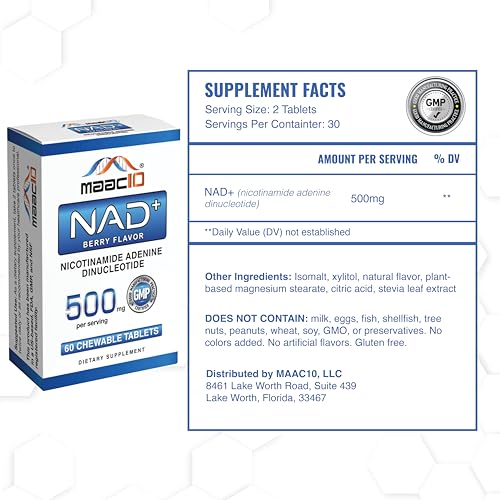 500mg NAD+ tablets for enhanced wellness