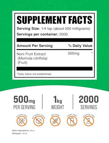 500mg noni extract per serving