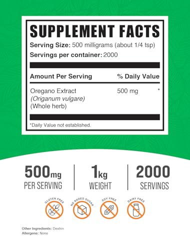 500mg oregano extract per serving