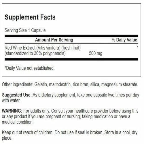 500mg red wine extract dosage