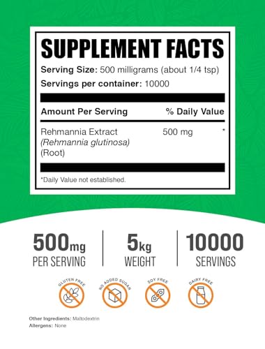 500mg Rehmannia extract per serving