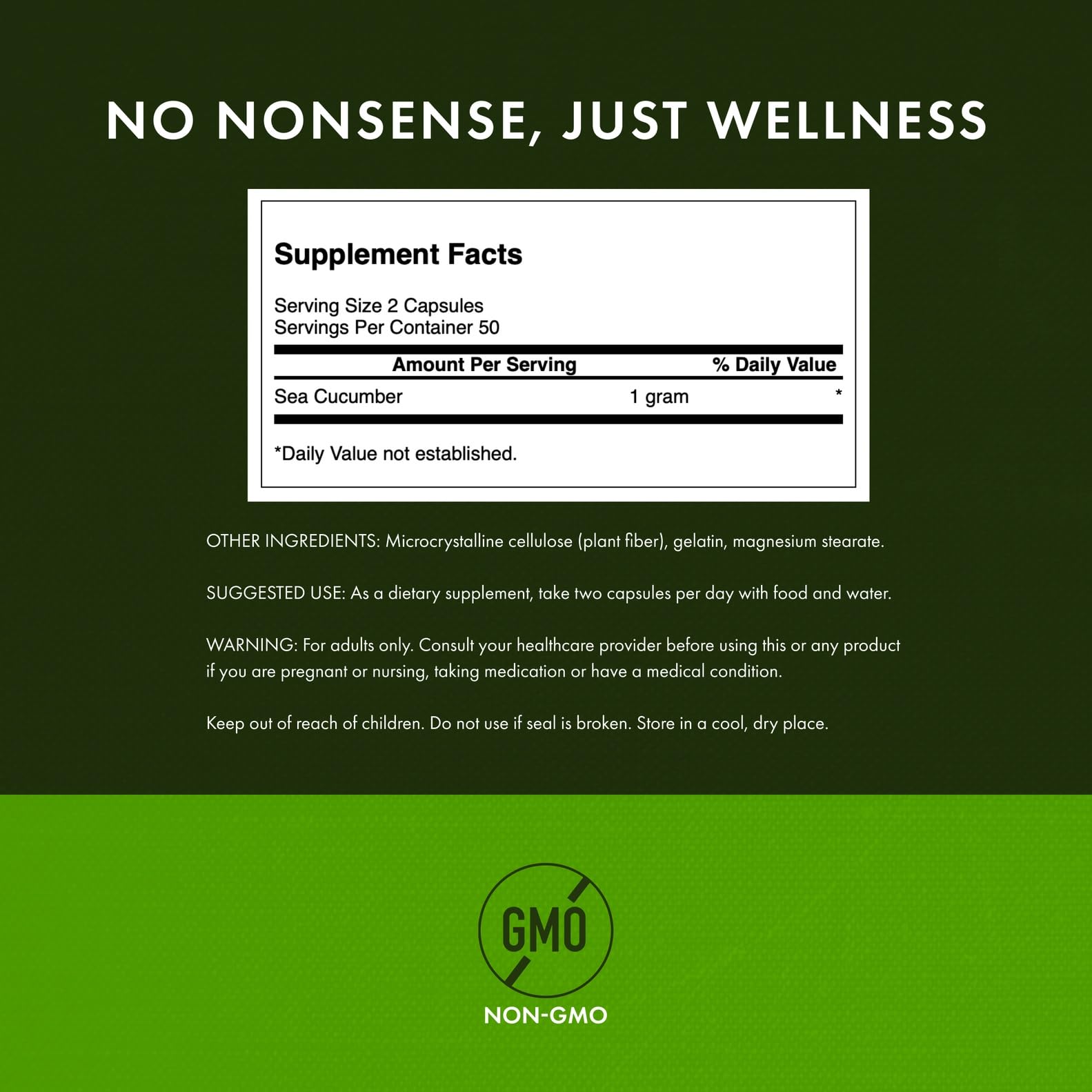 500mg sea cucumber capsules for wellness