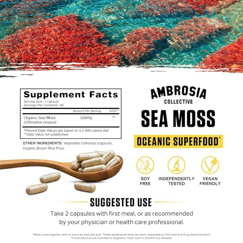 500mg sea moss capsules for wellness