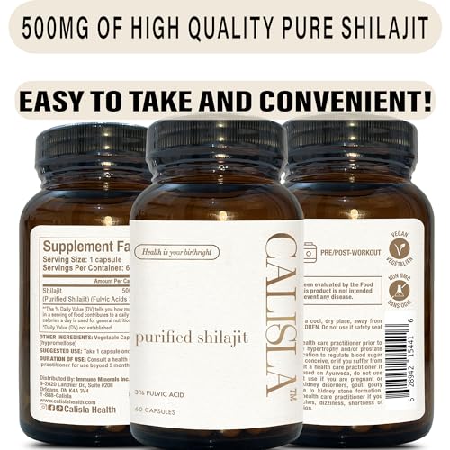 500mg Shilajit capsules for vitality