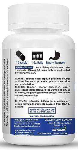 500mg taurine for optimal wellness
