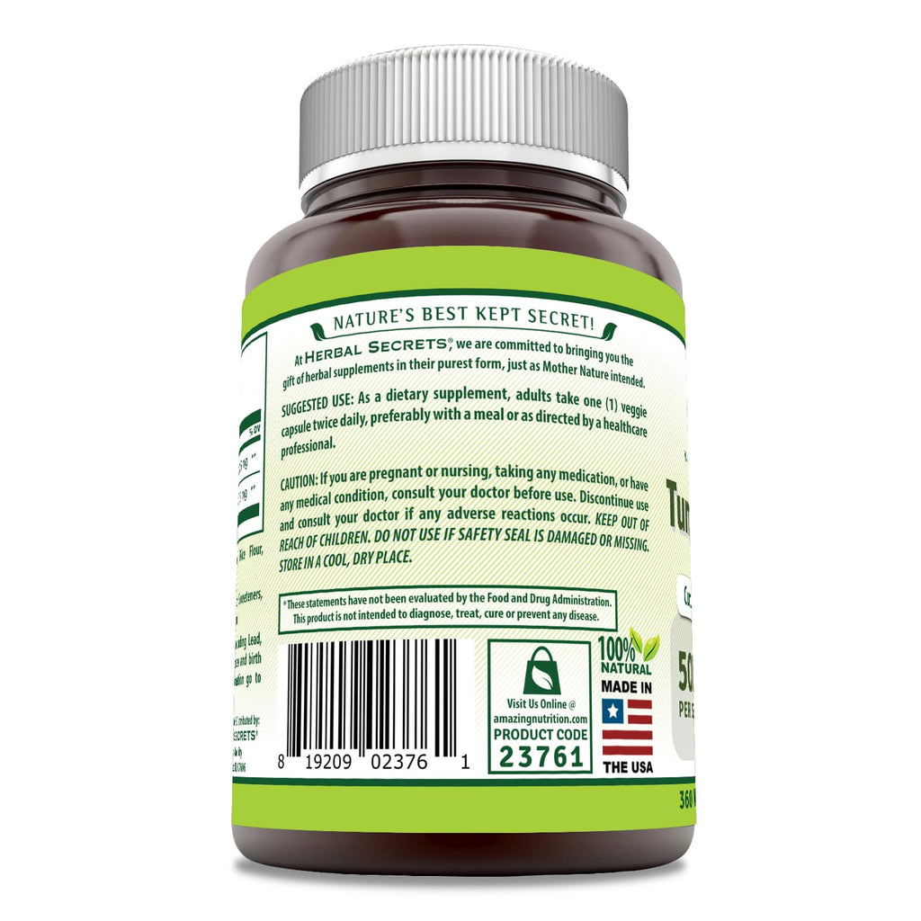 500mg turmeric capsules for vitality