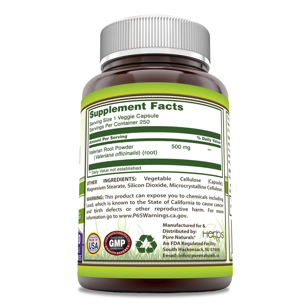 500mg valerian root veggie capsules