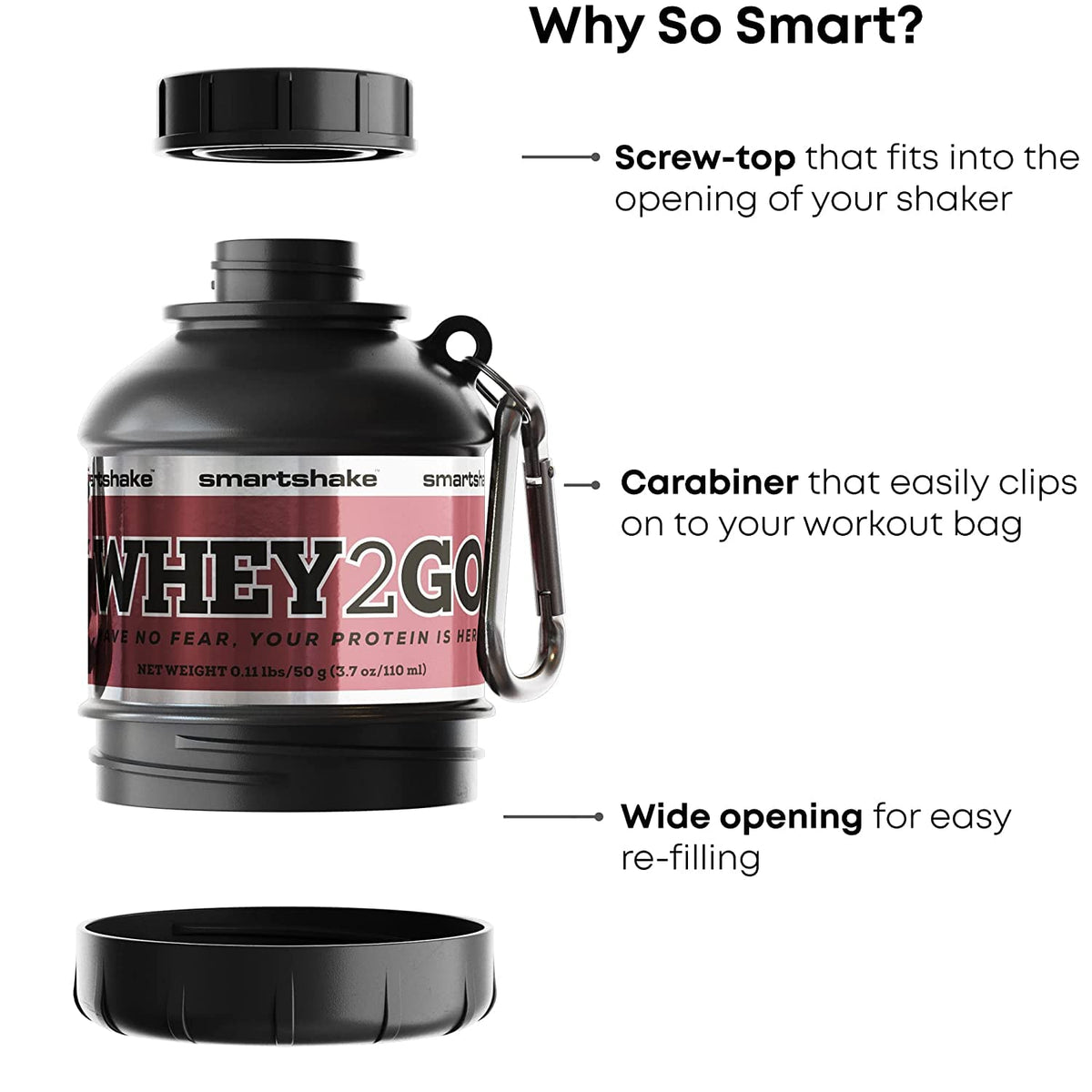 50g whey protein travel bottle