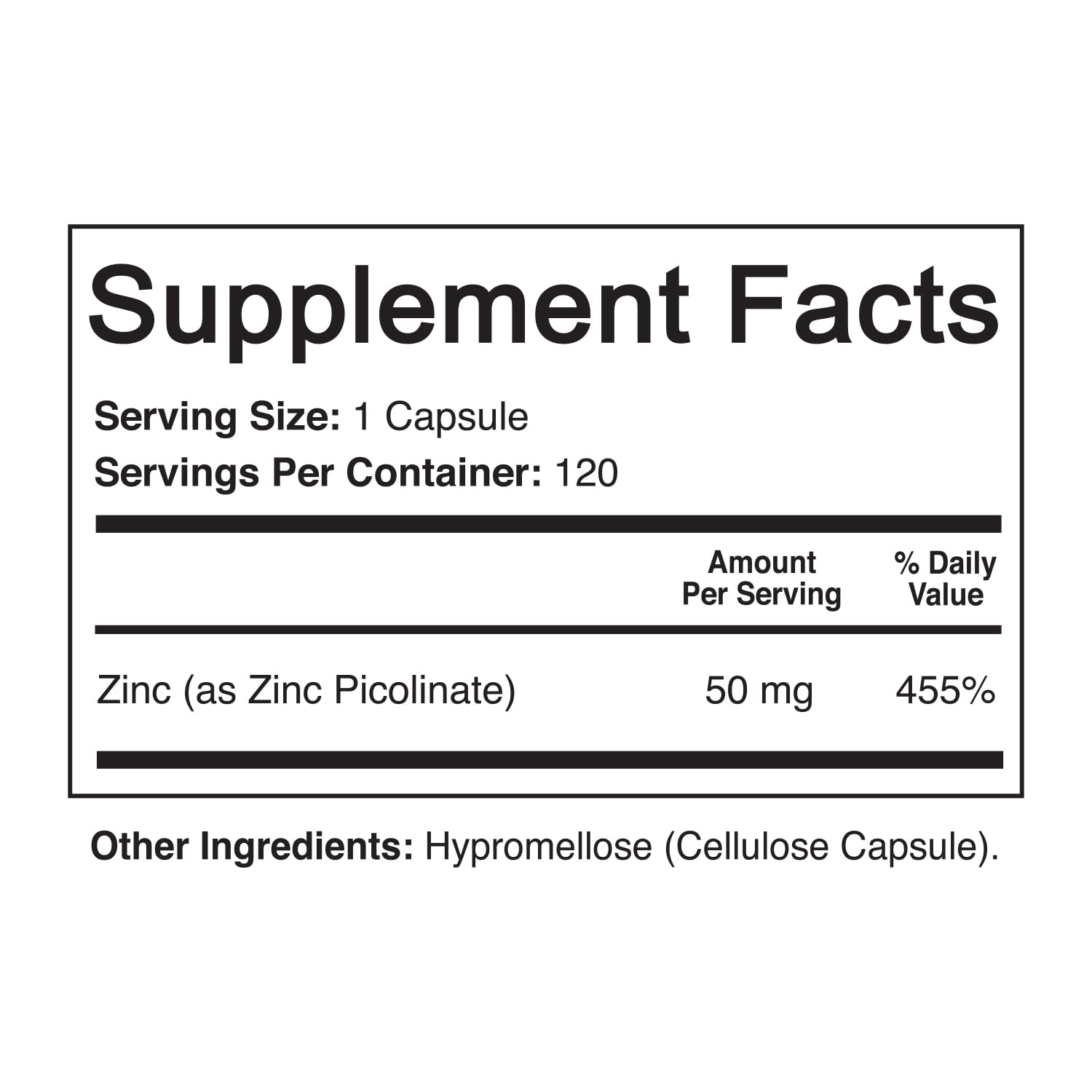 50mg zinc capsules for daily health