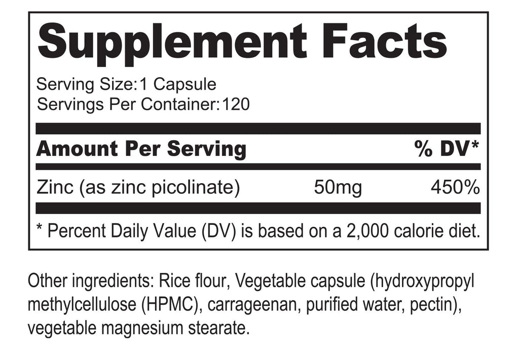 50mg zinc capsules for immunity