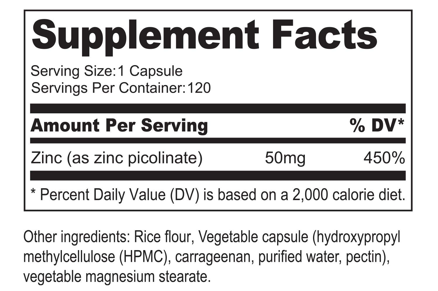 50mg zinc capsules for immunity