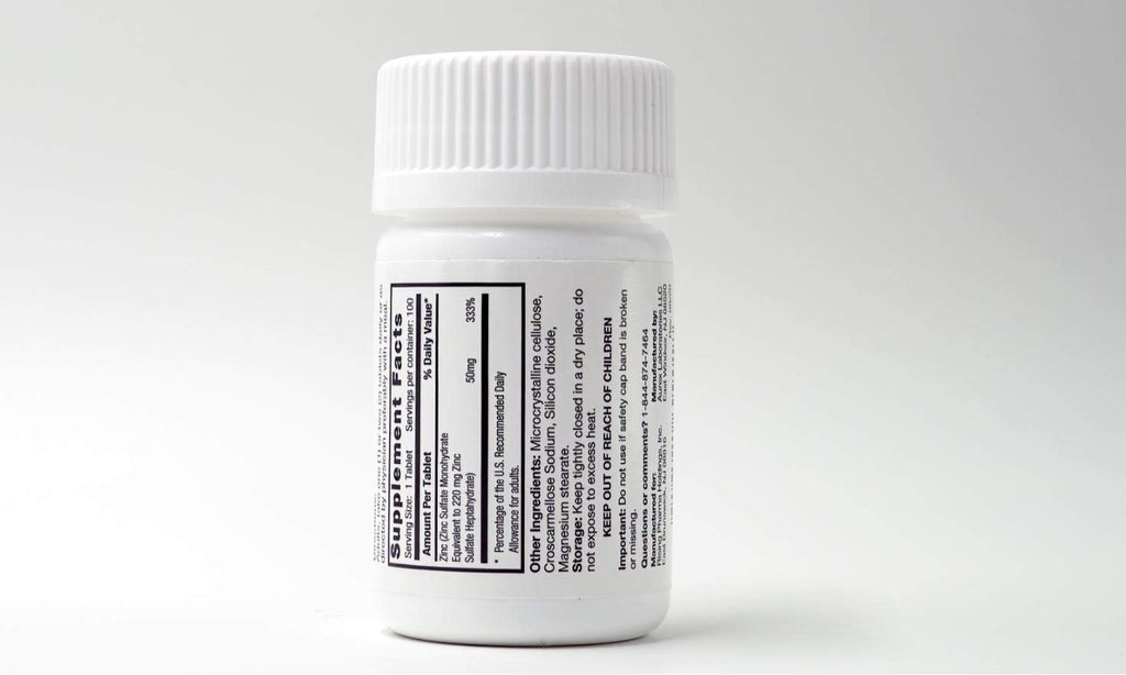 50MG zinc tablets for wellness