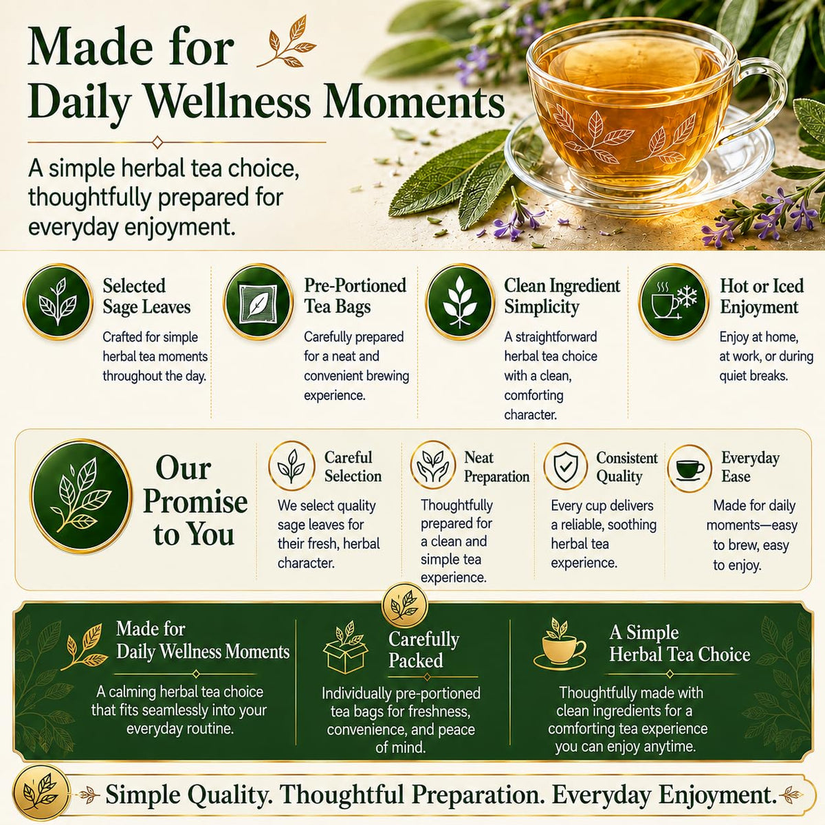 55 count sage leaf tea