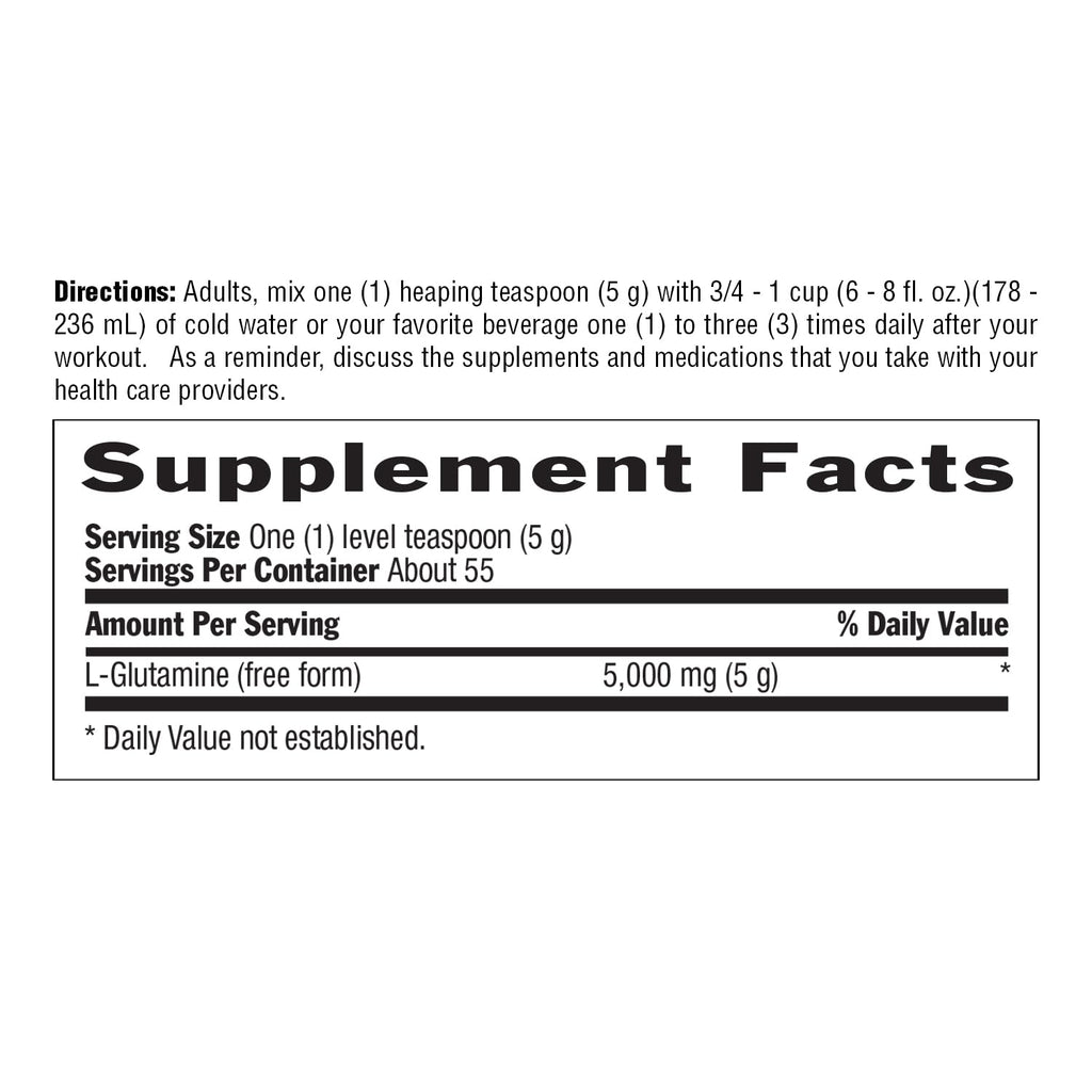 55 servings of l-glutamine powder