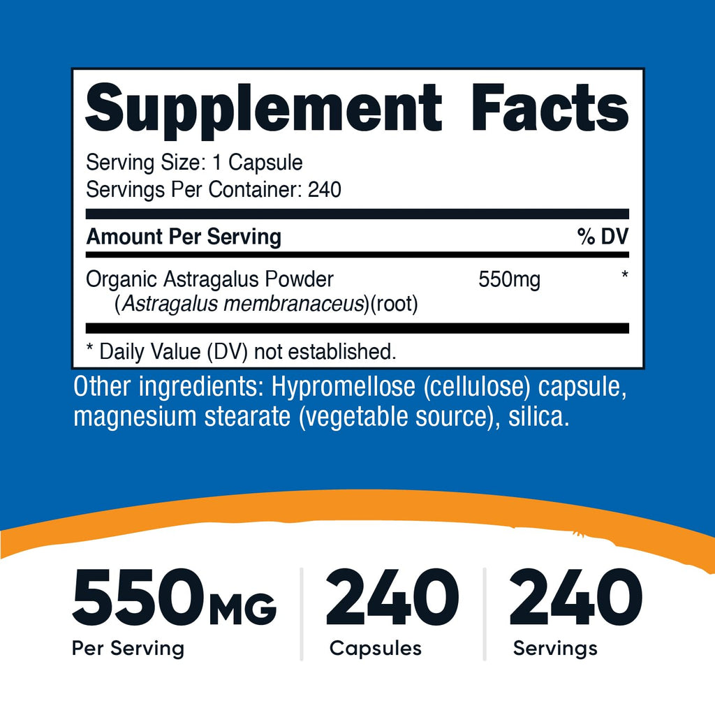 550 mg astragalus supplement benefits