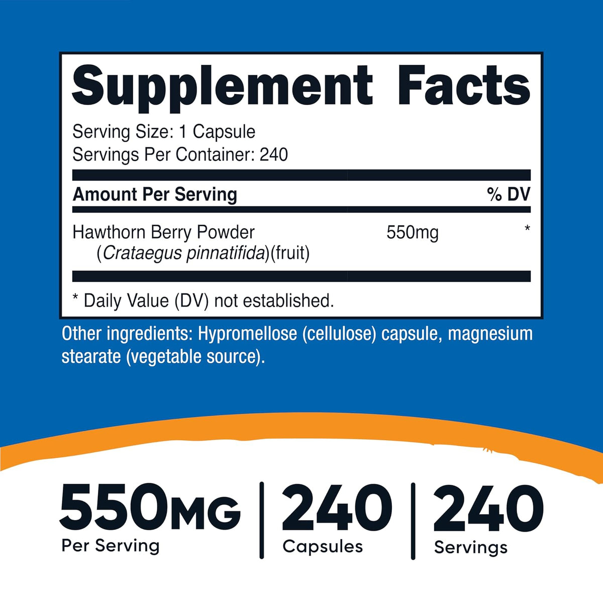 550 mg Hawthorn extract for daily wellness