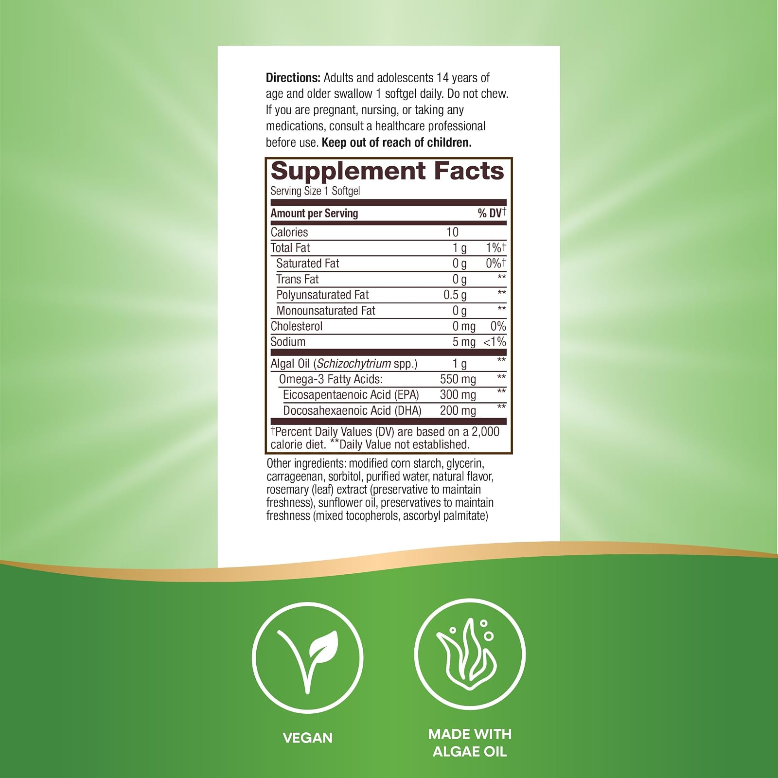 550 mg omega 3 per serving