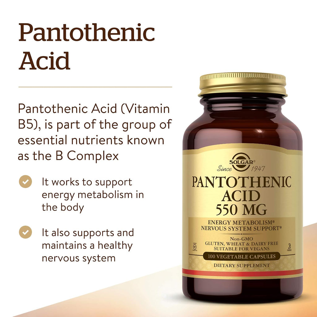 550 mg Pantothenic Acid capsules