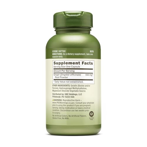 550mg ginger capsules for wellness