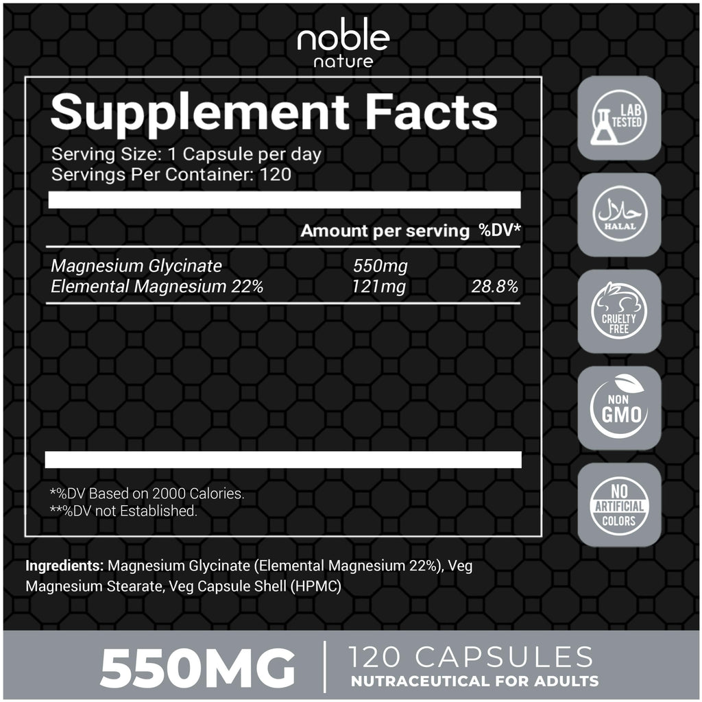 550mg magnesium glycinate for wellness