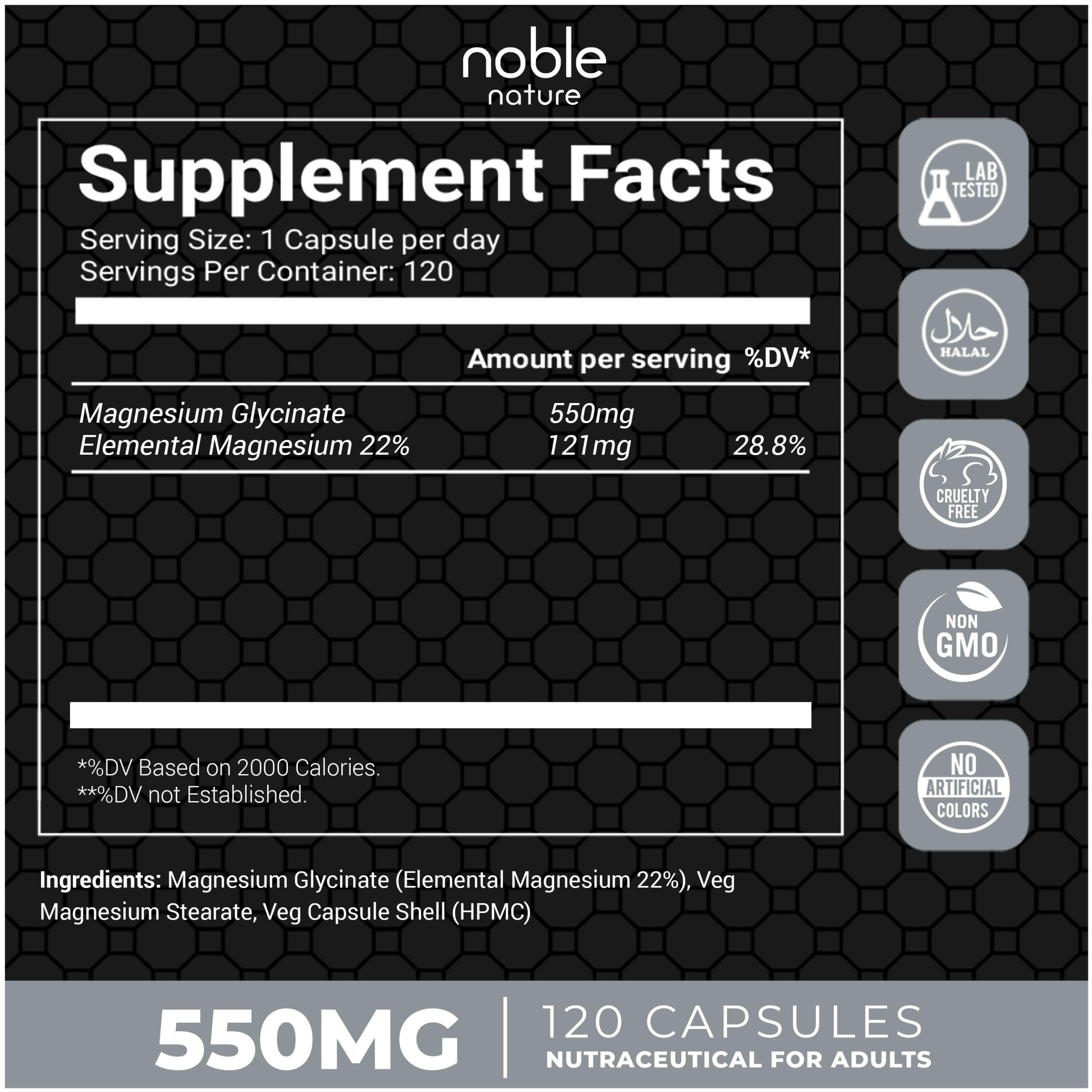 550mg magnesium glycinate for wellness