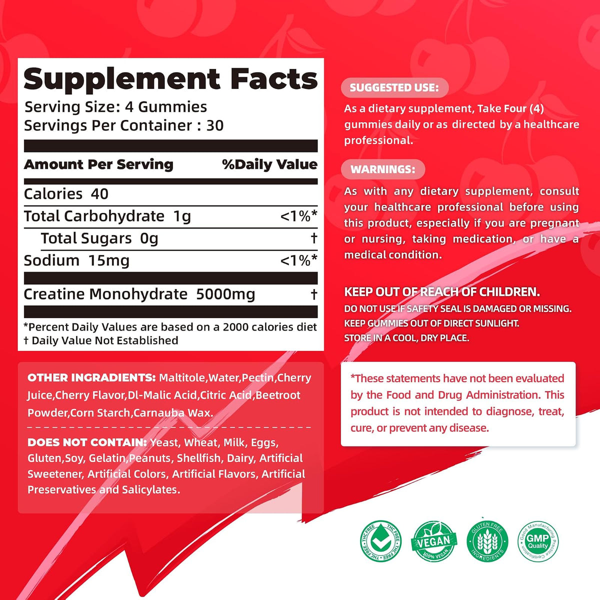 5g creatine monohydrate gummy supplement