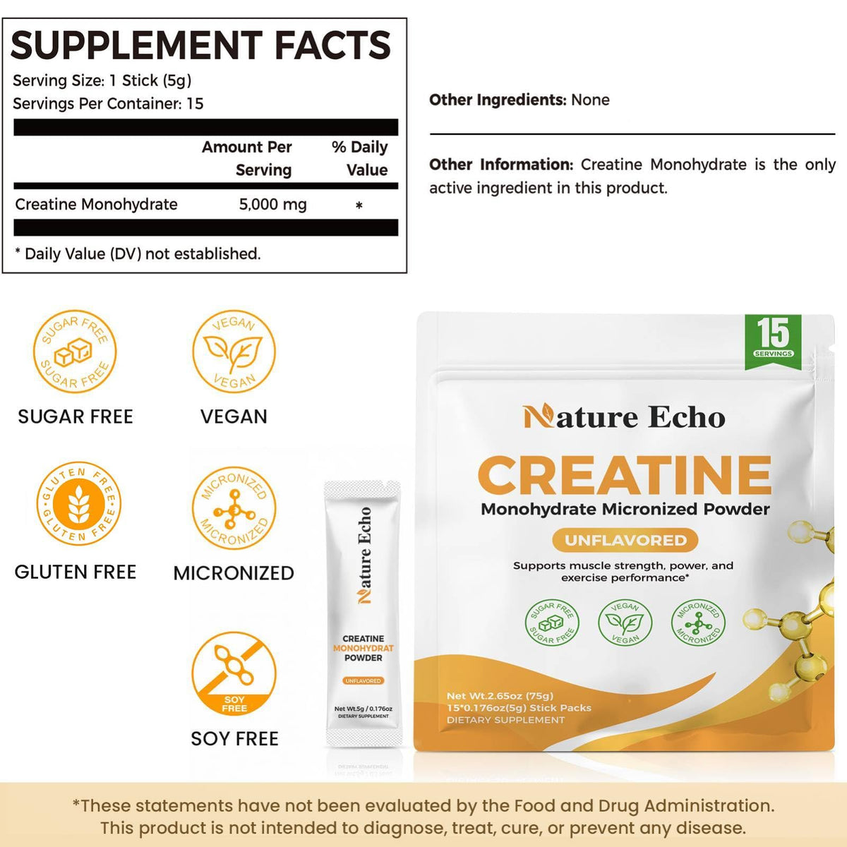 5g creatine monohydrate serving size