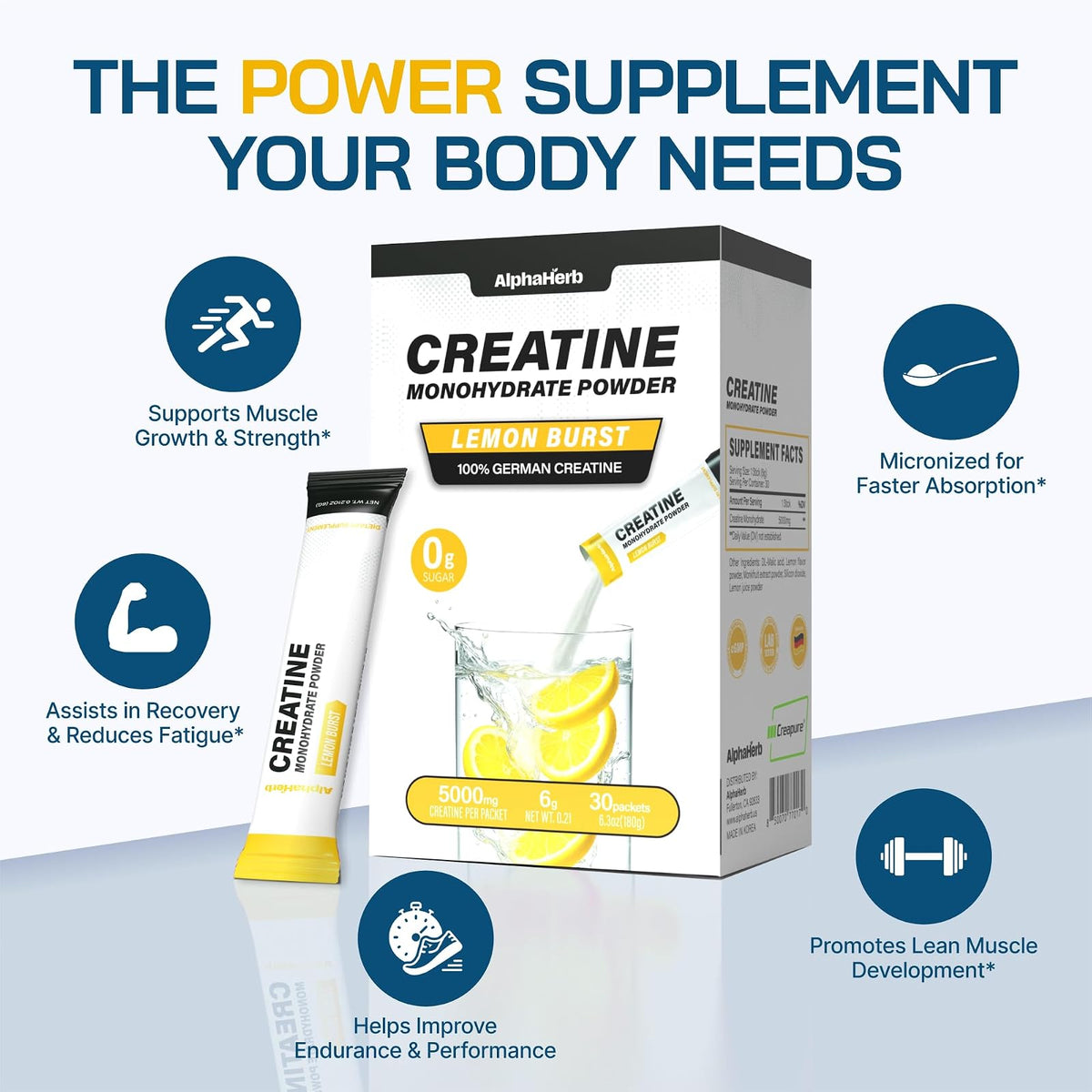 5g creatine packets for energy boost