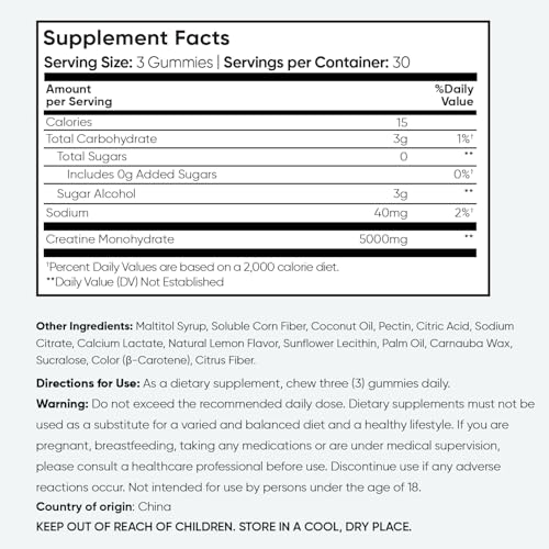 5g creatine per gummy for performance