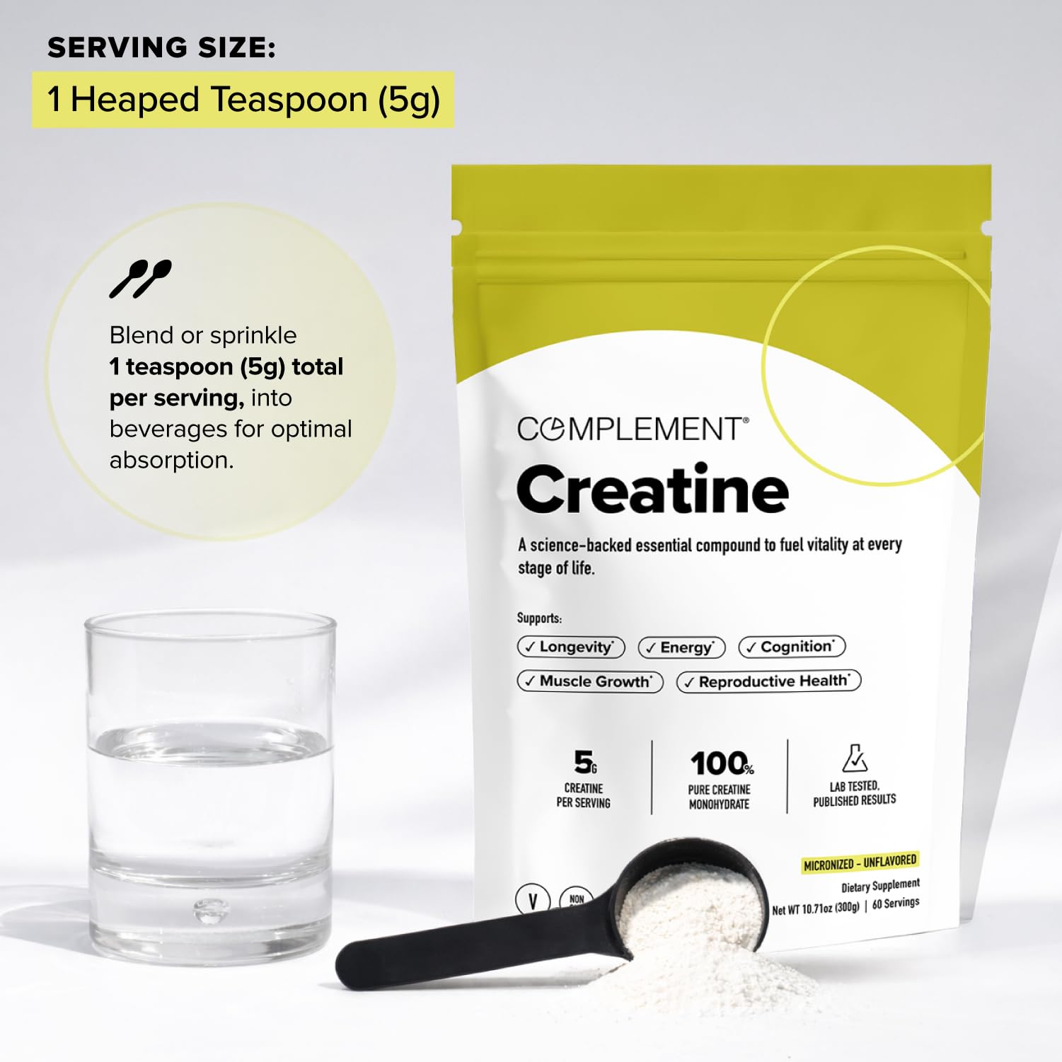 5g creatine per serving for energy